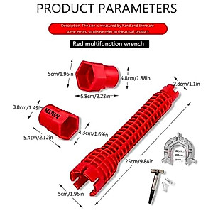 Basin Wrench, 8 in 1 Sink Wrench Faucet Plumbing Tool, Double Head Sink Installer Tool for Pipe and Tub Drain Removal Nut Wrench