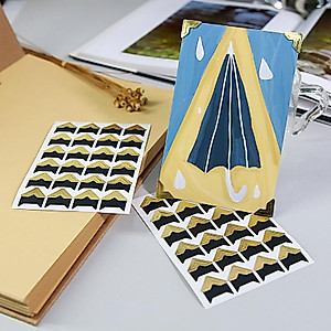 360 Count Self-Adhesive Acid Free Photo Corners for Scrapbooks Memory Books (Gold)