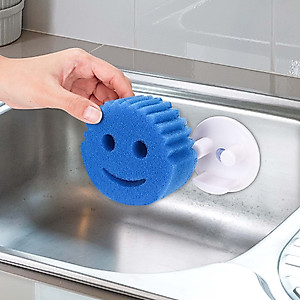Smile Sponge Holder, Sink Holder with Suction Cup Installation, Kitchen/Bathroom Sink Sponge Organizer, Designed for Round Smiley Sponges, Dishwasher Safe (Sponge Not Included)