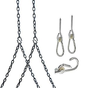 Barn-Shed-Play Heavy Duty 700 Lb Stainless Steel Porch Swing Hanging Chain Kit (8 Foot Ceiling)