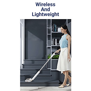 Equator 5lbs White Electric Sweeper Mop Cordless Self Cleaning with Rechargeable Battery