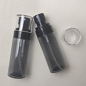 PimyRcyi 2oz Small Travel Spray Bottle Empty 60ml Transparent Black Fine Mist Toner Plastic Bottle(6pcs,Black)