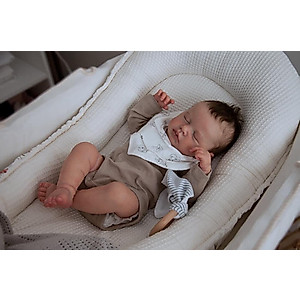 RXDOLL Realistic Newborn Baby Dolls Full Vinyl Body Silicone Reborn Baby Dolls Boy 20 Inch Real Life Baby Dolls Sleeping Beauty Doll Poseable Washable for Kids Gift
