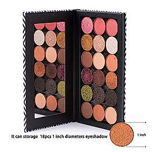 Allwon Magnetic Palette Black Empty Makeup Palette with Mirror and 20Pcs Adhesive Empty Palette Metal Stickers for Eyeshadow Lipstick Blush Powder