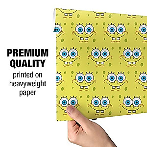 GRAPHICS & MORE Spongebob Smiling Face Gift Wrap Wrapping Paper Rolls