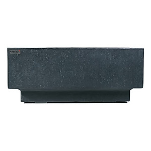 Elementi Plus Bergen Outdoor Table 40 Inches Fire Pit Patio Heater Concrete Firepits Outside Electronic Ignition Backyard Fireplace Cover Fire Glass Included Natural Gas