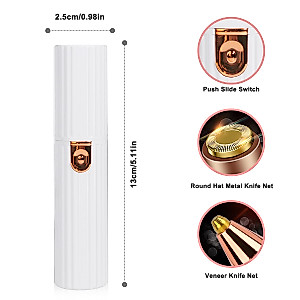 Facial Hair Removal for Women, Number-one 2 in 1 Eyebrow Epilator Electric Painless Facial Hair Remover, Rechargeable Waterproof Shaver with Built-in LED Light for Peach Fuzz Eyebrow Lip Hair (White)