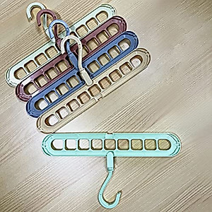 Magic Clothes Hangers Space Saving 5 Pack, Home Multifunction Smart Closet Organizer and Storage, Wardrobe Clothing Hanger Flexible Rack 9 Slots, Innovative Design for Clothes, Shirts and Dresses