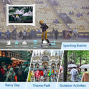 Disposable Rain Ponchos for Adult, Waterproof Plastic and Drawstring Hood, Clear (20 Pack)