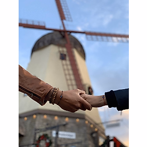 VIUJUH Evil Eye 7 Knot Bracelet with Hand Painted Evil Eye on a Hand Woven Adjustable Bracelet String Amulet for Women Men Little Boys & Girls (Black)