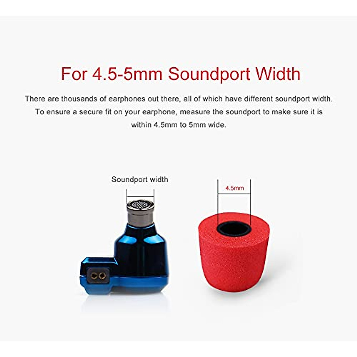 Super Soft Ear Plug 3pairs T400/t500(l m s) 4.9mm Caliber Ear Pads/Memory Ear Plug Foam Eartips,Soundproof Soft Sponge Silicone Ear Plugs for in-Ear Headphones Ear Tips Sponge Pads Accessories (Blue)