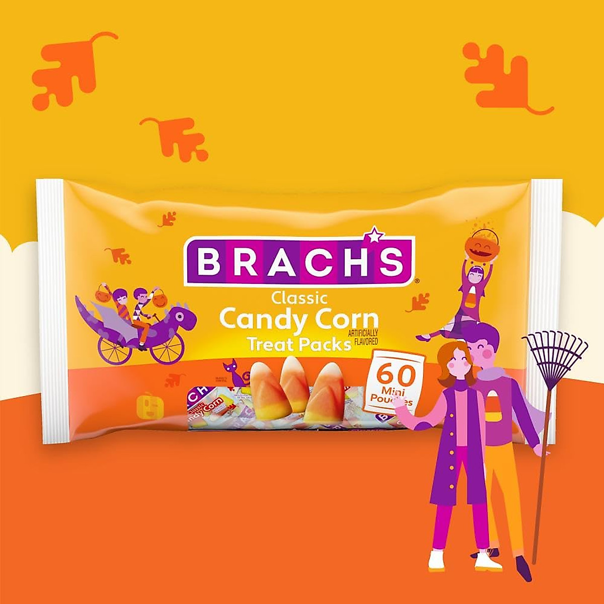 Brach's Classic Candy Corn Trick or Treat Packs, 60 Mini Pouches
