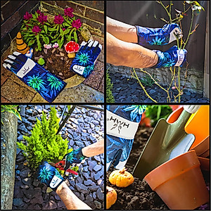 HMH Leather Gardening Gloves - Large, Green Short, Unisex