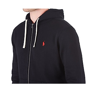 POLO RALPH LAUREN Men's Classic Fleece Full Zip Hoodie, Black, XXL