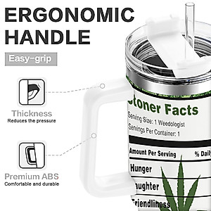 FOCIUZTA 40oz Tumbler with Lid, Insulated Cup, Travel Coffee Mug, Perfect Gift for Easter, Father's Day, Mother's Day, Birthday, Cannabis 420 Weed Design