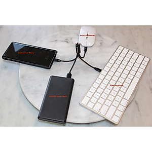 OHMAURA- Multi Charging Cable, 3 in 1 (2 - Pack) USB Cable with Keychain, Universal Portable Fast Charging Cable with 8 pin/TypeC/Micro Cable for All of Your Devices. (Black)