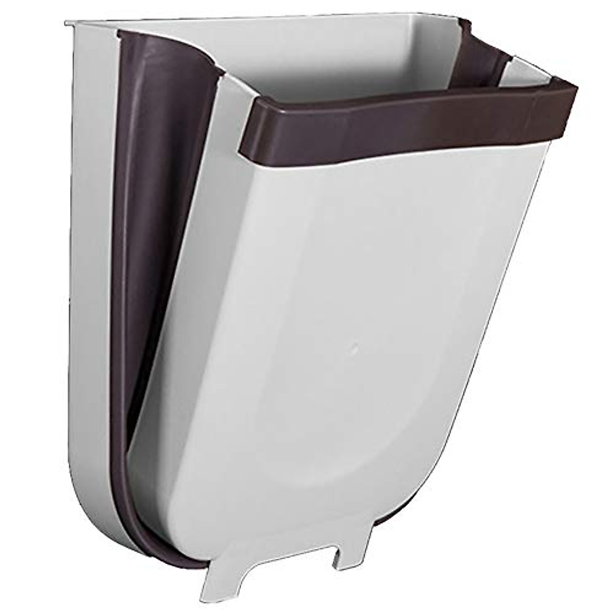 Creative Trash Bin Folding Waste Bins Kitchen Garbage Bin Fruits Vegetable Rubbish Container Foldable Car Trash Can Wall Mounted Door Hanging Trash Can Bathroom Waste Storage Bucket Organizer (White)