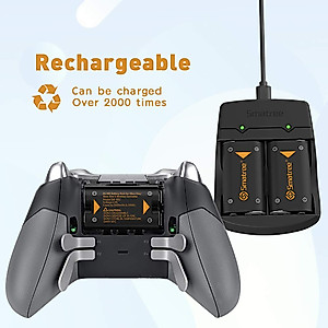 Smatree 2x2600mAh Rechargeable Battery Pack Compatible with Series X|S/Xbox One/Xbox One S/Xbox One X/Xbox One Elite Controller(2 Pack)