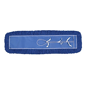 Qipeng 36"" Industrial-Grade Cotton Dust Mop Head Refills, Perfect Replacement for Busy Home, Gym, Commercial Spaces, Heavy-Duty Mop for Janitorial & Housekeeping Needs - 2 Pack (Blue)