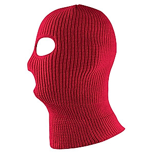 Knit Sew Acrylic Outdoor Full Face Cover Thermal Ski Mask by Super Z Outlet, Red, One Size Fits Most