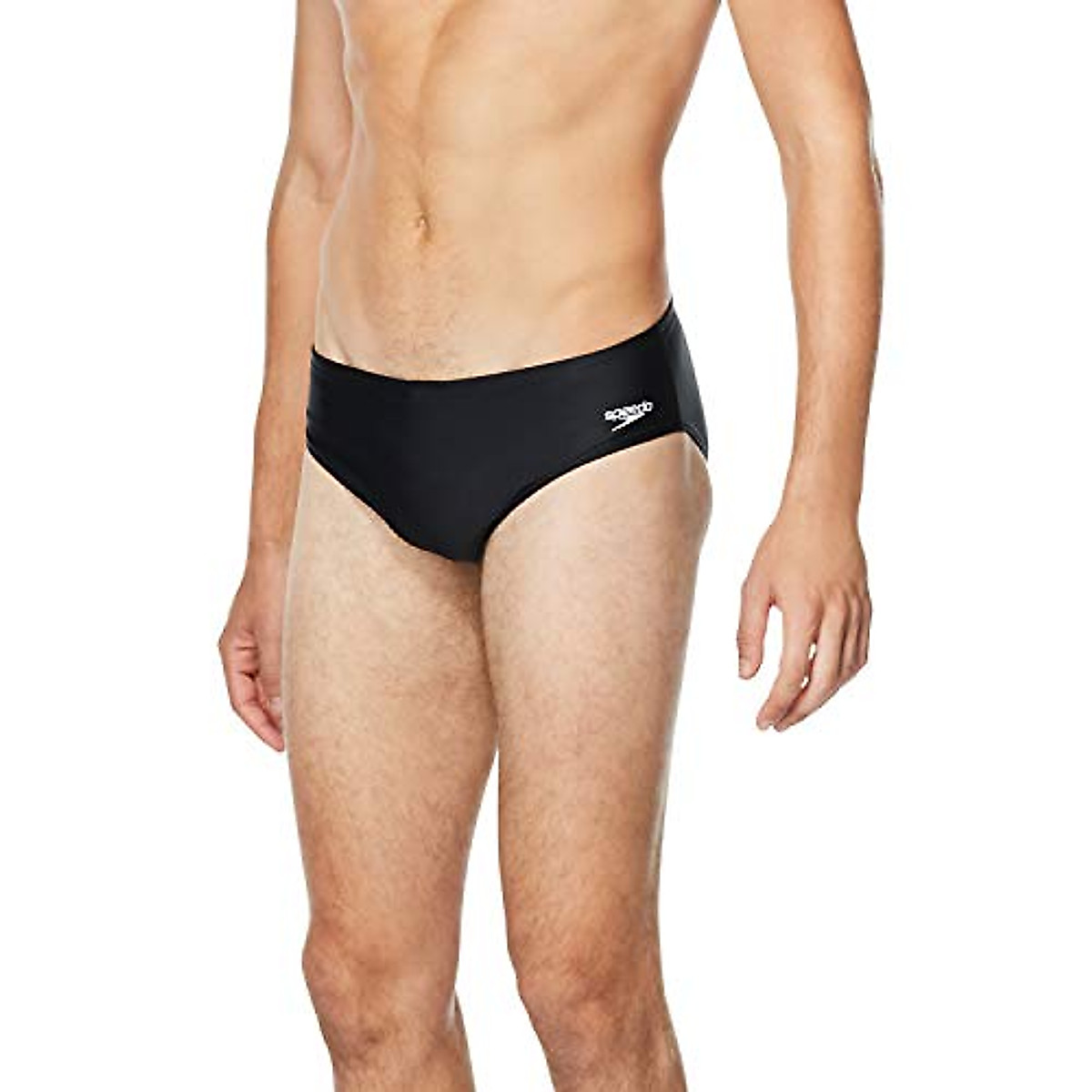 Speedo mens Swimsuit Powerflex Eco Solid Adult athletic swim briefs, New Black, 34 US