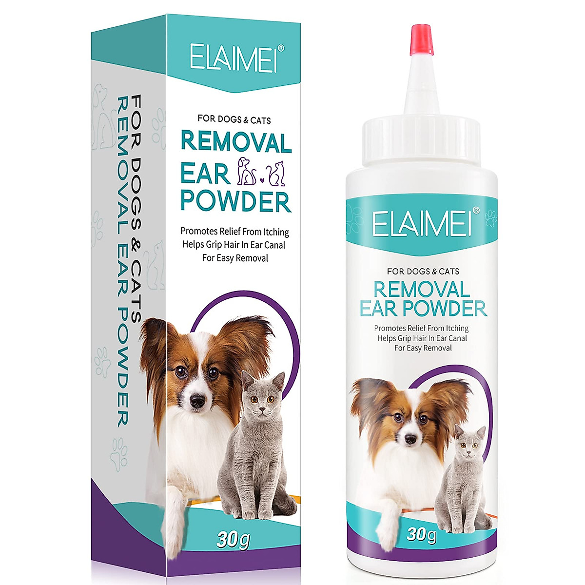 ZIXAOK Dog Ear Cleaner 30g - Removal Ear Powder for Pets,Dog Ear Infection Treatment,Supports Infection Prone Ears, Ear Odor in Pets