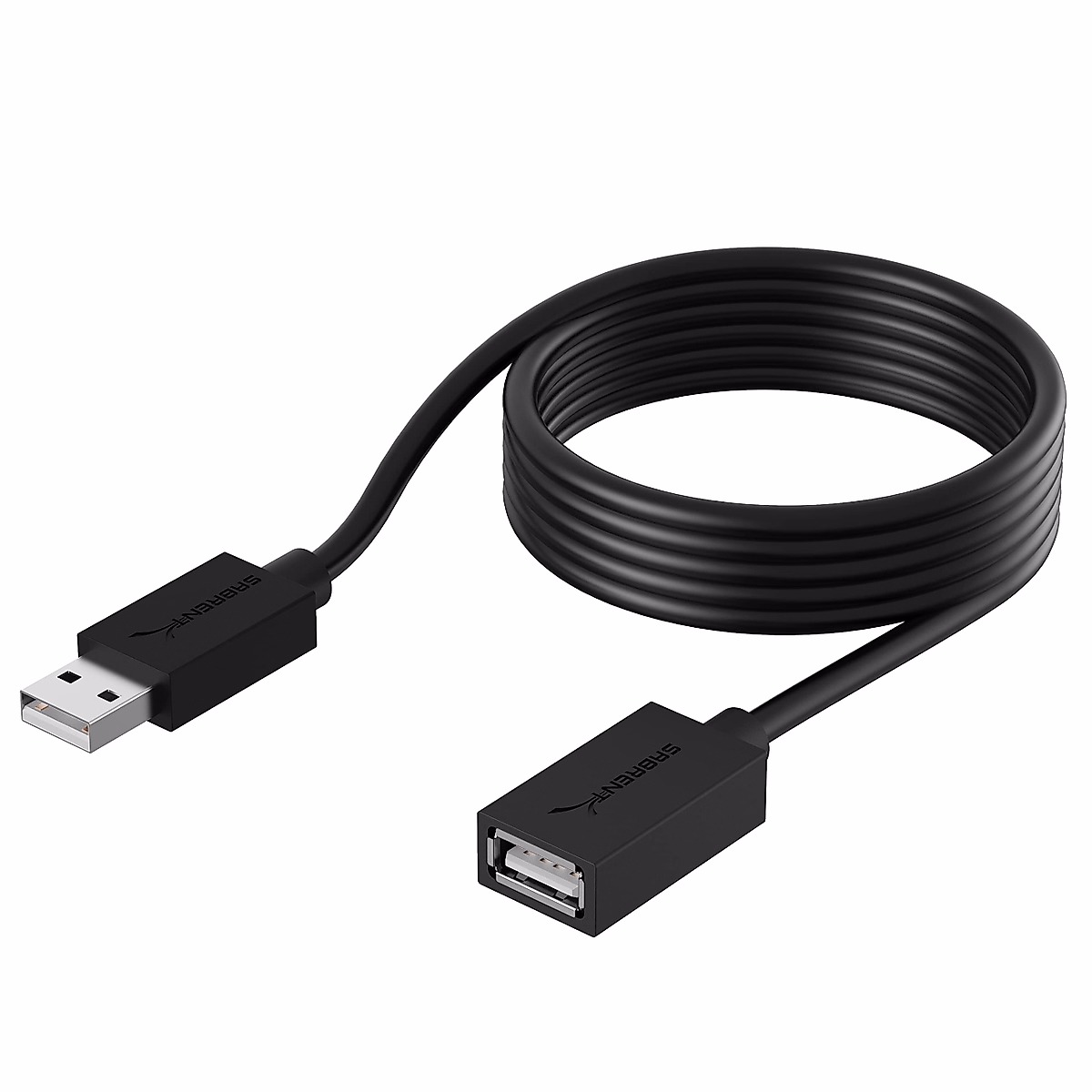 SABRENT 22AWG USB 2.0 Extension Cable A Male to A Female [Black] 6 Feet (CB-2060)