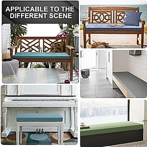 Detiblue Bench Cushion - Outdoor Porch Swing Cushion, Indoor Bay Window Seat Furniture Cushion, Non-Slip, 36x14x3, Leathaire Dark Grey