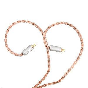Earbuds Upgrade Cable, 2 Pin IEM Cable 0.78Mm Audio Aux Cord 1.2M 4 Core 2.5Mm Plug Silver Plated Replacement Headphone Cord, Single Crystal Copper Headphone Cable