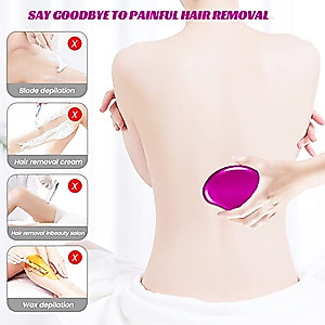hoyesch Crystal Hair Eraser for Women and Men, Reusable Crystal Hair Remover Magic Painless Exfoliation Hair Removal Tool, Magic Hair Eraser for Back Arms Legs (Purple)
