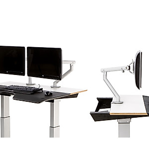 Herman Miller MM_DYN013/010C27 Flow Monitor Arm, Top Mount Clamp (for Top Plate Thickness: 0.5-1.0 inches (12-25 mm), White, Single