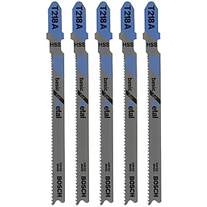 BOSCH T218A 5-Piece 3-5/8 In. 17-24 TPI Basic for Metal T Shank Jig Saw Blades, 3-5/8" 17-24 P TPI - 5 pcs
