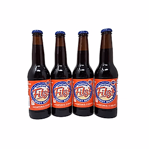 Premium Fitz's Soda Pop 12oz Glass Bottle Pack of 4 Soft Drink Fitz Fitzs (Regular Rootbeer Root Beer)