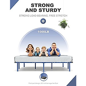 Nazhura Bed Frame King Size Platform Heavy Duty Synthetic Slat Support Mattress Foundation,14 Inch Height No Box Spring Needed Support 1000 LB