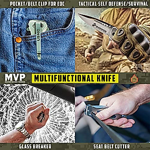 USMC Tactical Folding Knife–3.5 Inch Blade-Ideal for Hunting, Rescue & Everyday Carry Gift for Marines Disabled USMC Vet Owned SMALL Business