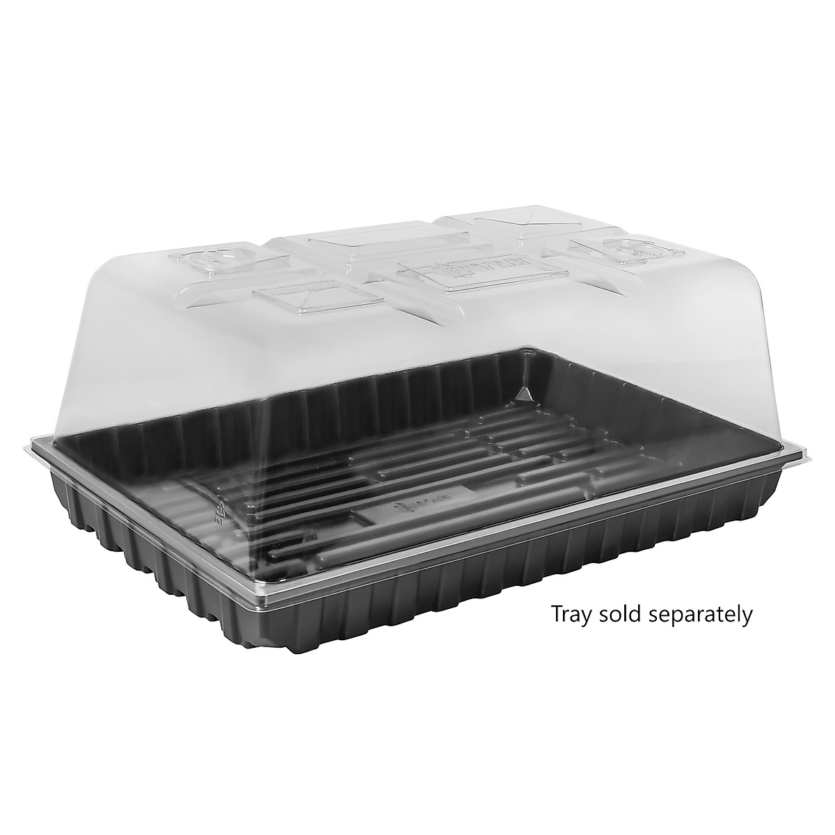 SUNDOME BPA Free Plastic Light Track Mega Humidity Dome with Vents, for Indoor Growing, Seeding in Greenhouse, Clear, 7" (Pack of 10)