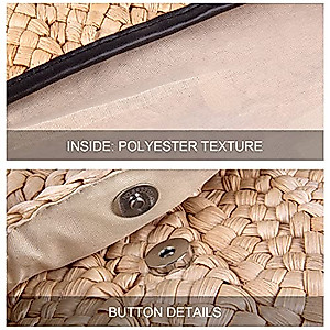 Kuang Womens Straw Clutch Purse Handbag Shoulder Clutch Envelope Wallet Beach Straw Purse for Ladies