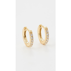 SHASHI Women's Katerina Hoop Earrings, Gold/Clear, One Size
