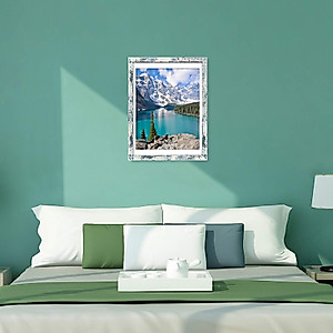 Amginy 12x16 Rustic Picture Frames Matted to Display 11x14 Pictures with Mat or 12 x 16 without Mat Farmhouse Distressed Style Wooden Photo Frames for Wall Mounting