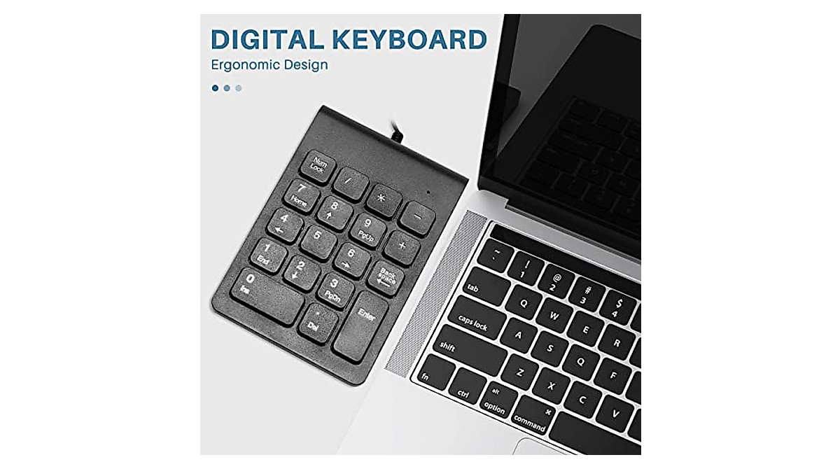 Spacesea USB Wired Numeric Keypad Numpad 18 Keys Digital Keyboard for ...