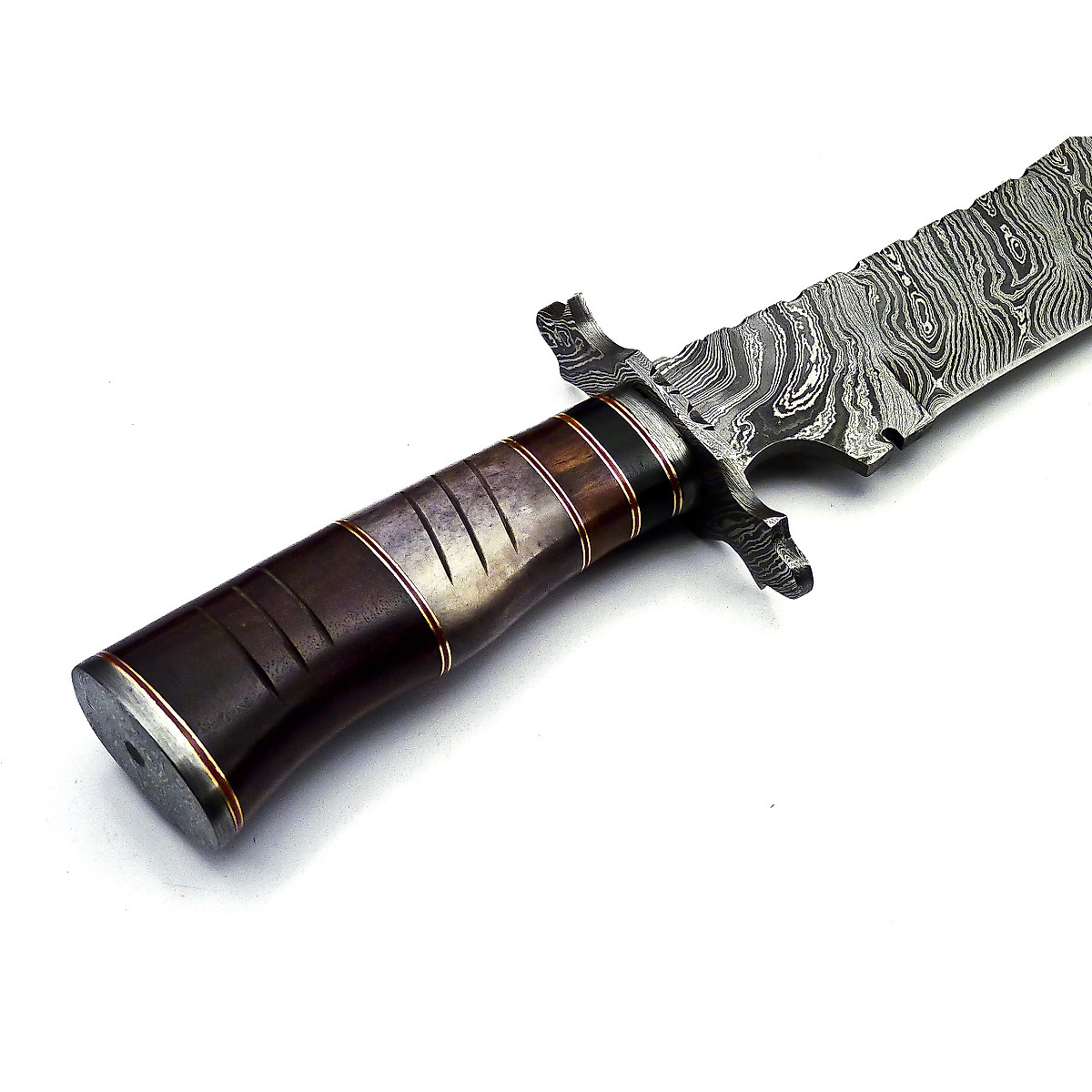 UK UNIQUE SHARP KNIVES BK-3039 Handmade Damascus Steel 15 Inches Damascus Steel Hunting Knife - Beautiful Rose Wood & Bone Handle