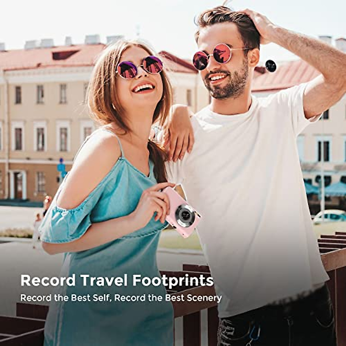 Digital Camera Auto Focus 2.7K Vlogging Camera HD 48MP 16X Digital Zoom Camera with 32G Memory Card 2 Batteries & Charger YouTube Portable Mini Compact Camera for Kids Teens Adult Beginner Pink