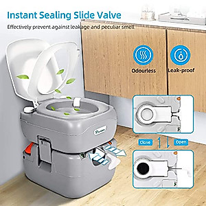 YITAHOME Portable Toilet RV Potty 5.8 Gallon and 17 L Portable Sink Camping Hand Washing Station, for Camping, Boating, Hiking, Trips