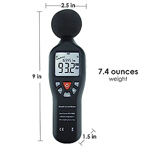 Decibel Meter Digital Sound Level Meter Professional Noise Meter High Accuracy 30dB to130dB Measuring Range with Backlight Display for Classroom, Office, Home, etc.