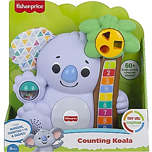 Fisher-Price Linkimals Counting Koala - UK English Edition, Animal-Themed Musical Learning Toy for Baby and Toddler Ages 9 Months and Older