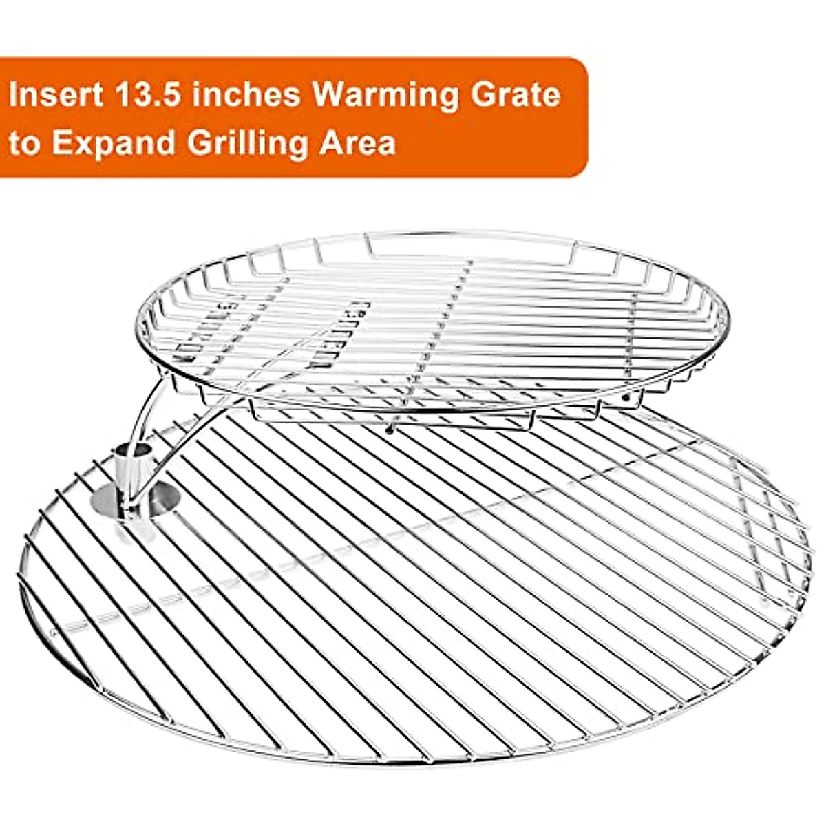 Grisun Round Cooking Grate 19.5 Inch - for Akorn Kamado Ceramic Grill, Pit Boss K24, Louisiana Grills K24, Char-Griller 16620, Solid Rod Round Grill Grate, 304 Stainless Steel