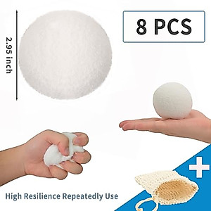 Naisidas Scum Eliminating Balls, Scum Balls for Hot Tub and Pool Maintenance, Efficient Oil Absorbing Sponge Ball, Reusable Swimming Pool Filter Sponge Ball(8PCS)