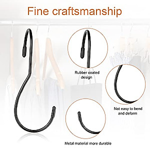18 Pieces Purse Hanger for Closet, Unique Twist Design Bags Hanger Hooks, Black Closet Rod S Hooks, Large Size Closet Rod Hooks for Purses, Handbags, Belts, Scarves, Hats, Clothes, Hanging Bags