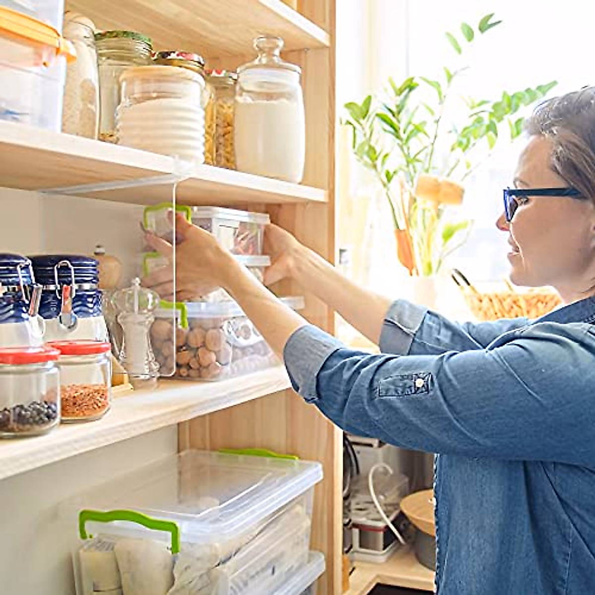 ArticYard Acrylic Shelf Dividers – 10 PCS Adjustable Clear Plastic Separators for Wooden Shelves, Shelf Dividers for Closet Organization, Perfect for Bedroom, Kitchen Cabinets, Bookshelf, Office