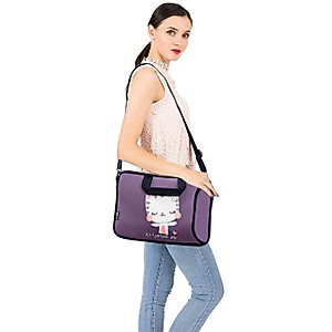 RICHEN 10 inch Messenger Bag Carrying Case Sleeve with Handle Accessory Pocket Fits 7 to 10-Inch Laptops/Notebook/ebooks/Kids Tablet/Pad (7-10.2 inch, Cute Cat)